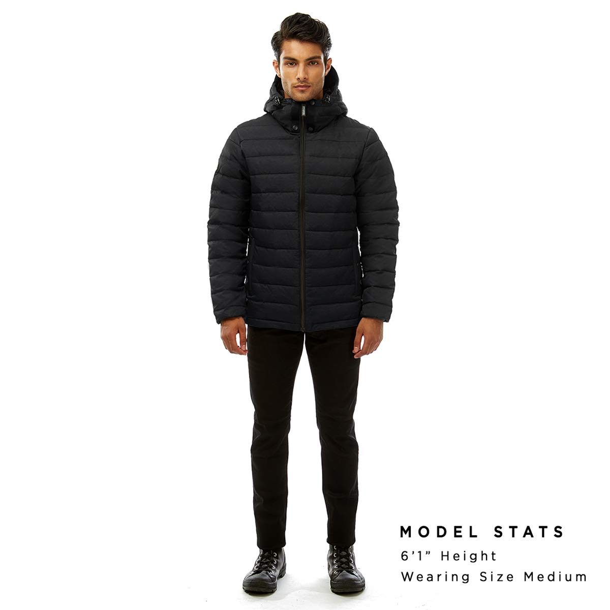 Triple F.A.T. Goose Men's Logan - Puffer Jacket Men With Hood - Down Jacket Men - Mens Winter Jackets - Bubble Coat (Medium, Black)
