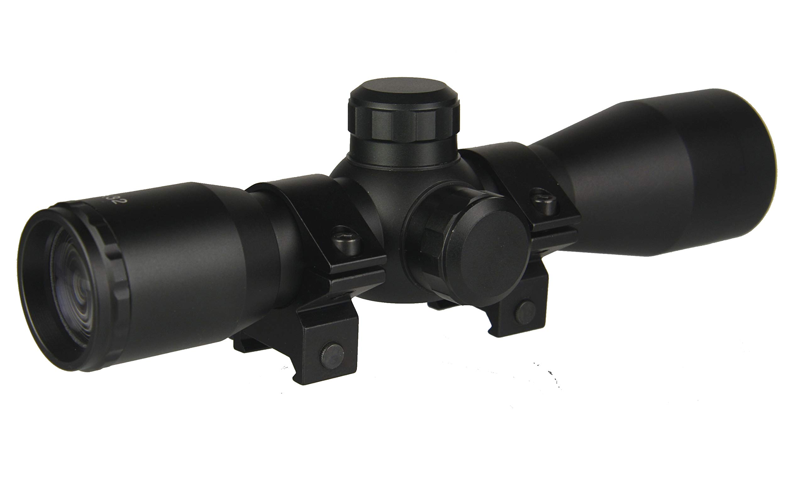 TWP 4x32 Compact Hunting Scope, Rangefinder Reticle, 1" Tube and Mid-Height Weaver Ring Mount