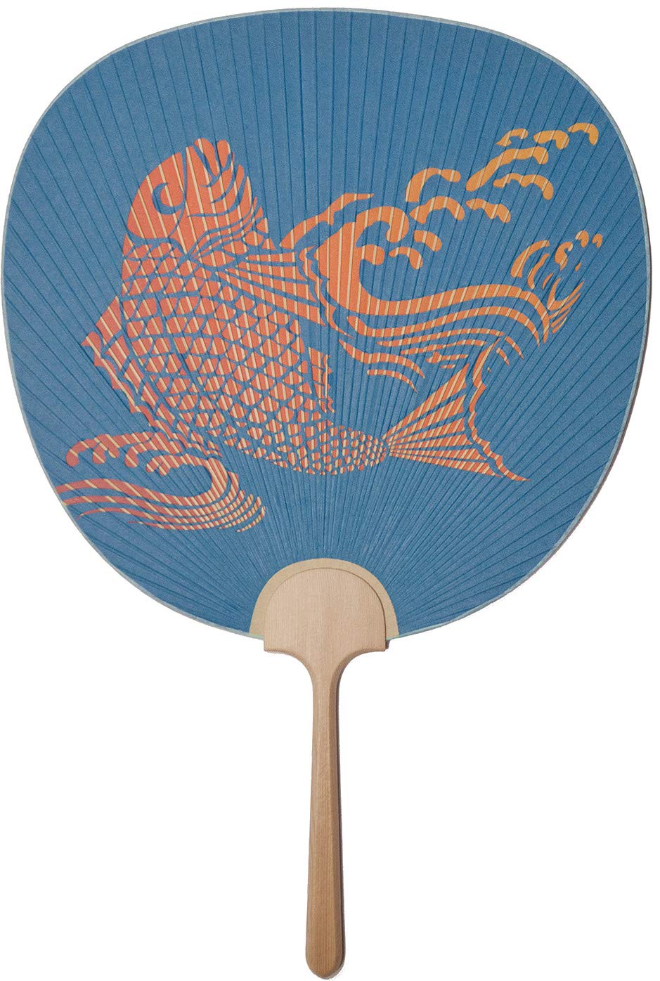 塩見団扇 Shiomi Dan Fan 1110 Sea Bream 11.0 x 16.5 inches (28 x 42 cm), Large, Red Back Bokashi