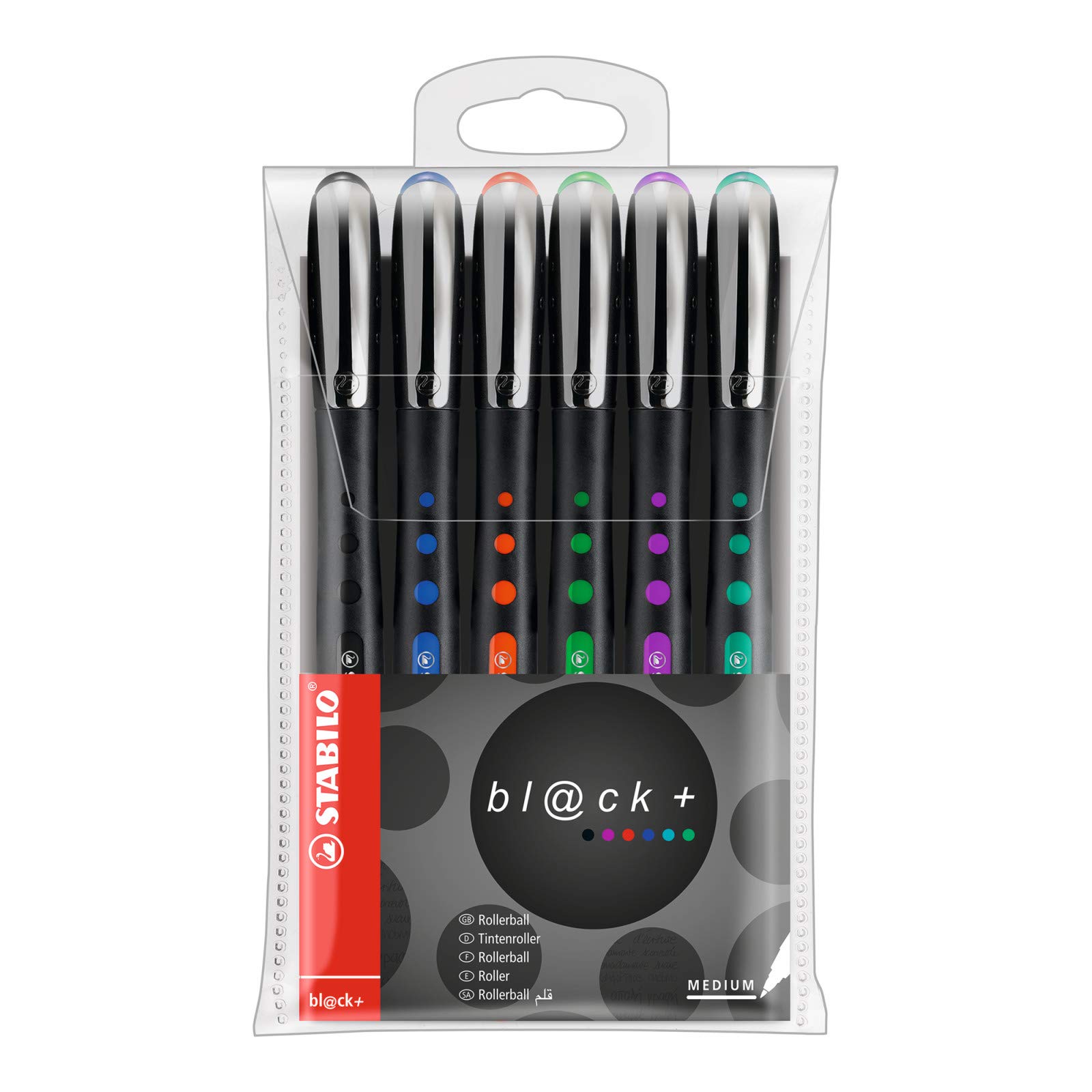 Stabilo Bionic Med Pointball Pen Wallet Black , Set of 6 , Multicolored