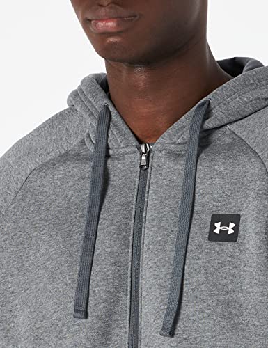 Under Armour Men's UA Rival Fleece Full Zip Hoodie , Pitch Gray Light Heather (012)/Onyx White , XX-Large
