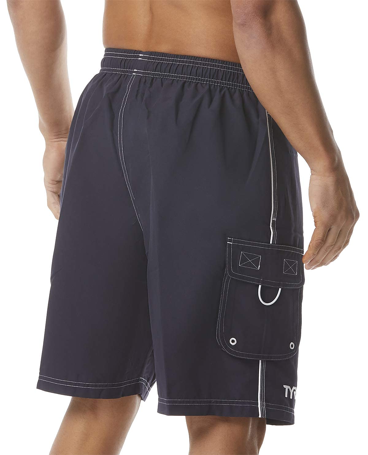 TYR Men's Standard Guard Challenger Swim Short, Navy, Medium