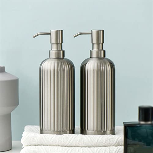 Soap Dispenser Classic Vertical Stainless Steel Pump Bottle Furniture Press Type Lotion Bottle Bathroom Multi-Function Split Bottle Soap Pump Bottles