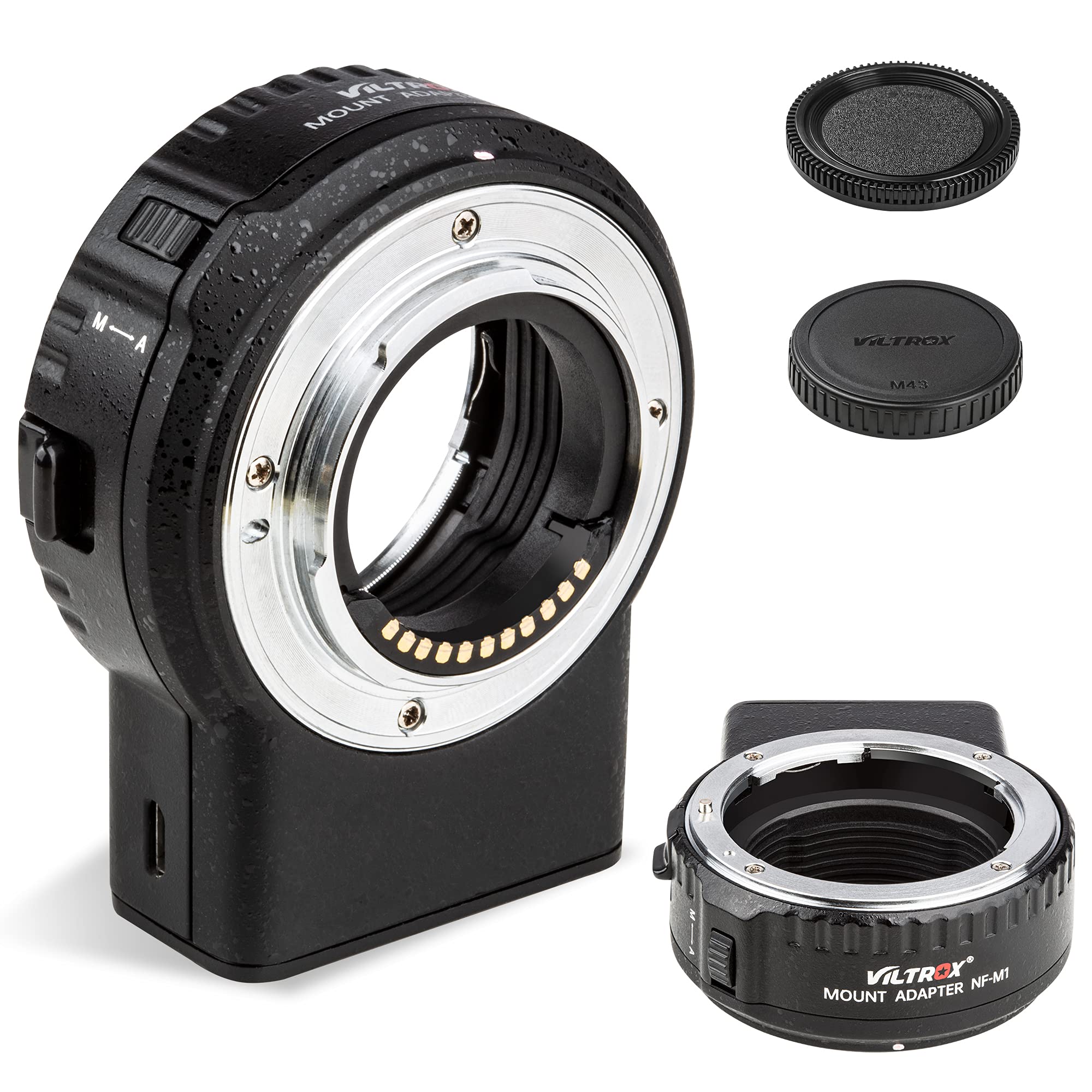 VILTROX NF-M1 Auto Focus Lens Converter Ring, Camera Lens Mount Adapter Compatible with Nikon F-Mount AF AF-S AF-P AF-I Lens to M4/3 Mount Camera(Olympus/BMPCC)