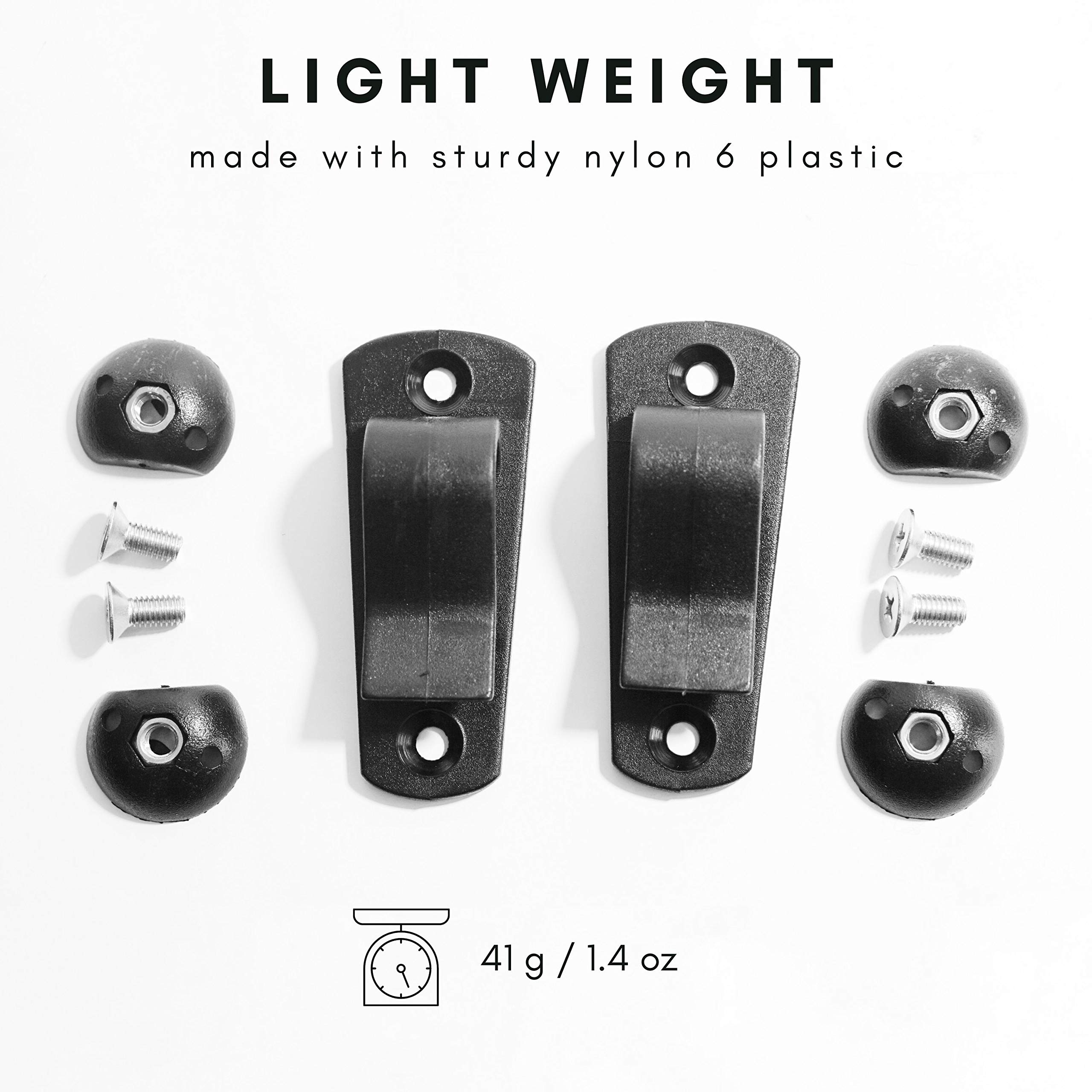Vincita Bike Pannier Hooks Kit - to Convert Any Bag Into A Bicycle Pannier Bag -Can Be Used with Rack Diameter Up to 13 mm- One Set of Pannier Mounting Attachment Hardware (Plastic)
