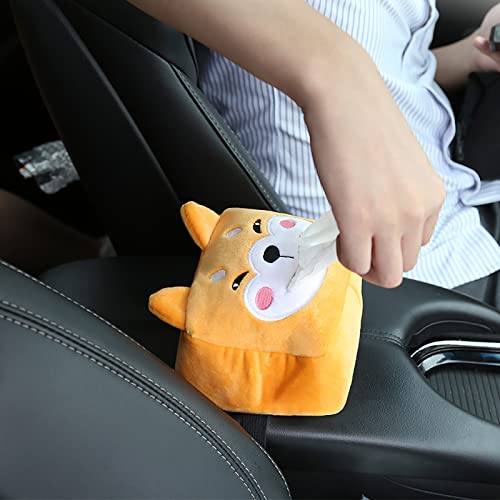 Tissue Box Cover Soft Adorable Animals Shaped Creative Storage Bag Hanging Pouch Tissue Box for Car Home Led Lights for Inside