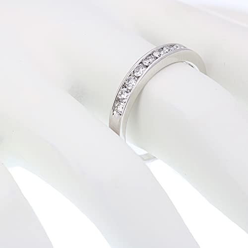 Vir Jewels 1/2 carat (ctw) Diamond Wedding Anniversary Band for Women, Half Eternity Round Diamond Engagement Ring 14K White Gold Channel Set 0.50 cttw, Size 7