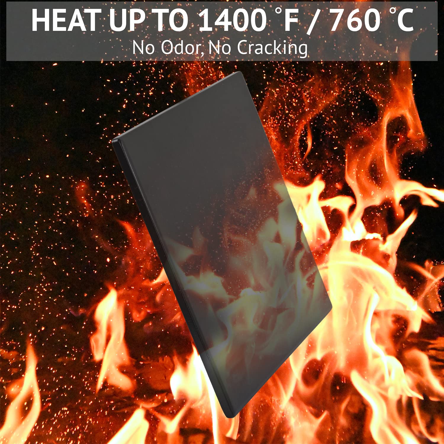 Waykea 12”x12” Black Ceramic Pizza Stone Baking Grilling Stone for BBQ Grill Oven RV Oven