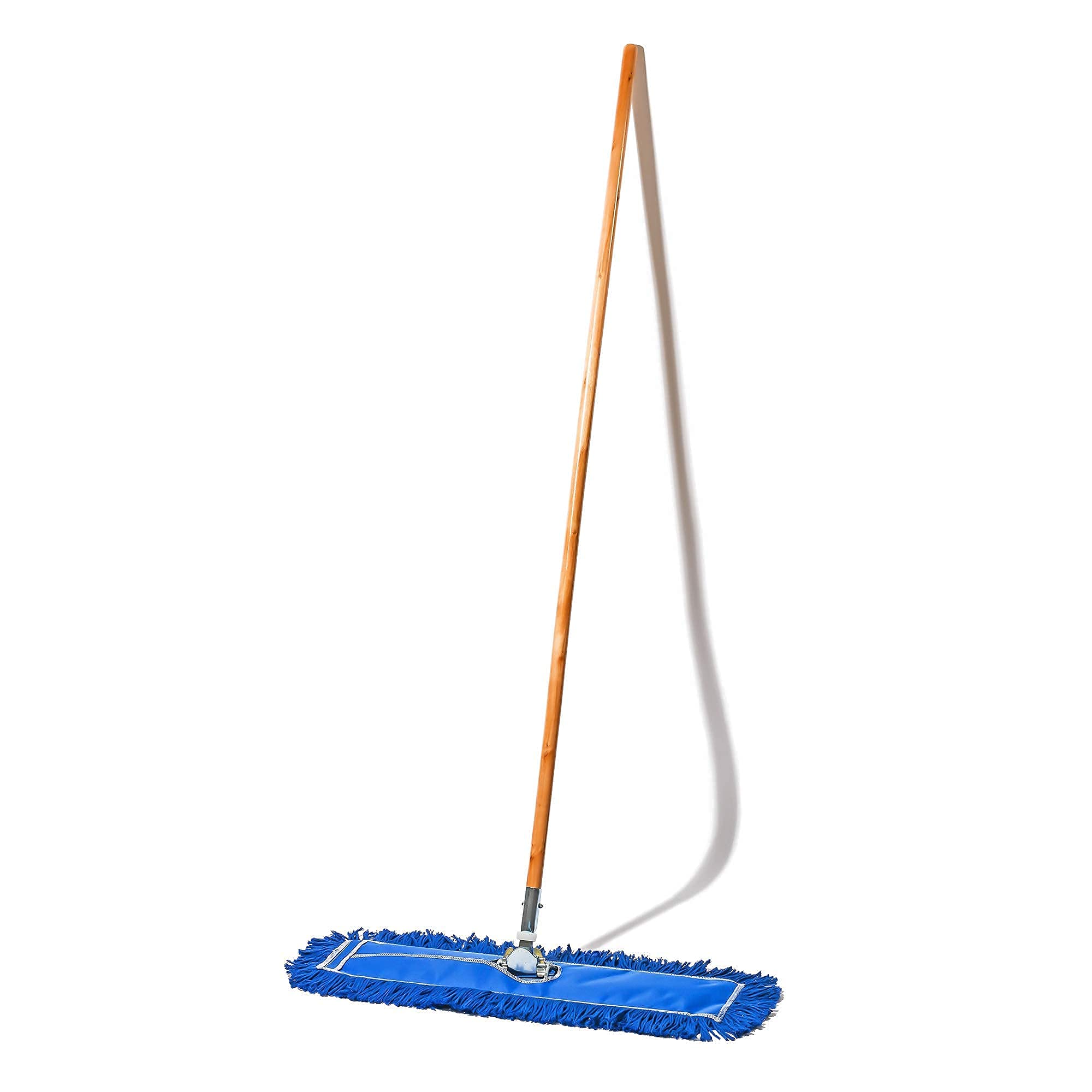 Tidy Tools Commercial Dust Mop & Floor Sweeper β 24 x 5 in. Cotton Nylon Reusable Mop Head, 63 in. Wooden Broom Handle β Industrial Dust Mops for Floor Cleaning & Janitorial Supplies, Blue