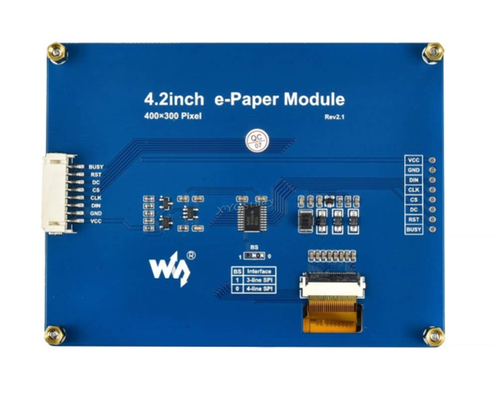 XYGStudy for Raspberry Pi Jetson Nano 4.2inch e-Paper E-Ink Display Module (C) Screen 400x300 Resolution SPI Interface Yellow/Black/White 3-Color with Embedded Controller 3.3V/5V