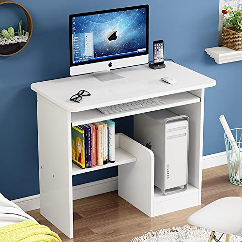 ZZenSmot Modern Simple Wooden Multi-Functional Computer Desk with Keyboard Tray for Work Desk Writing Desk Home Office Easy to Assemble-B L27.5 * 18.8*h28.3inch
