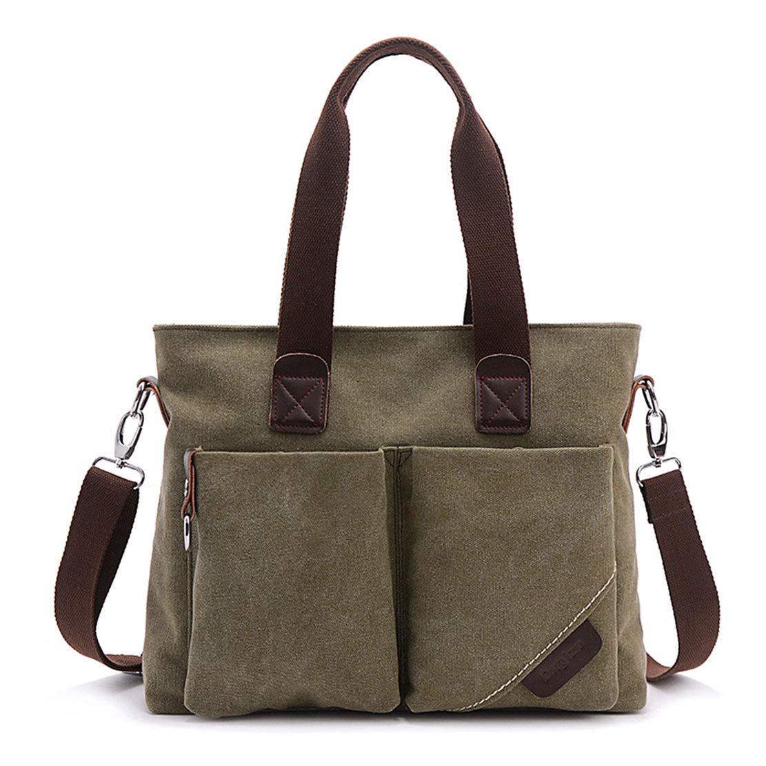 ToLFE Women Top Handle Satchel Handbags Tote Purse Shoulder Bag (Medium: (L) 13.78" x(W) 3.94" x(H) 11.02", Army Green)