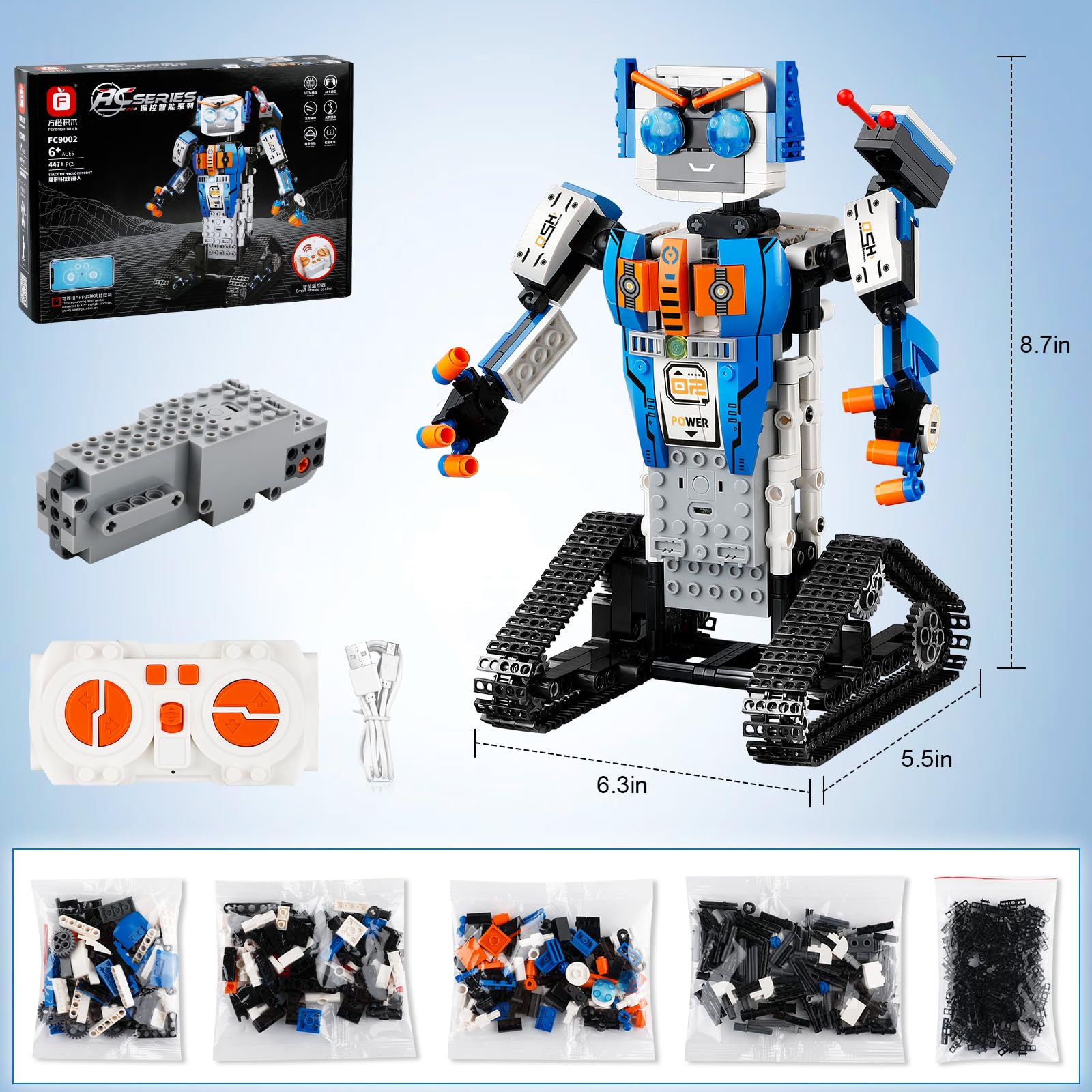 Serrelim STEM Robot Building Kit, App & Remote Control Robot Building Kits for Kids 6-12, 447 Pieces Educational DIY Engineering Blocks for 6+ Years Old Boys & Girls