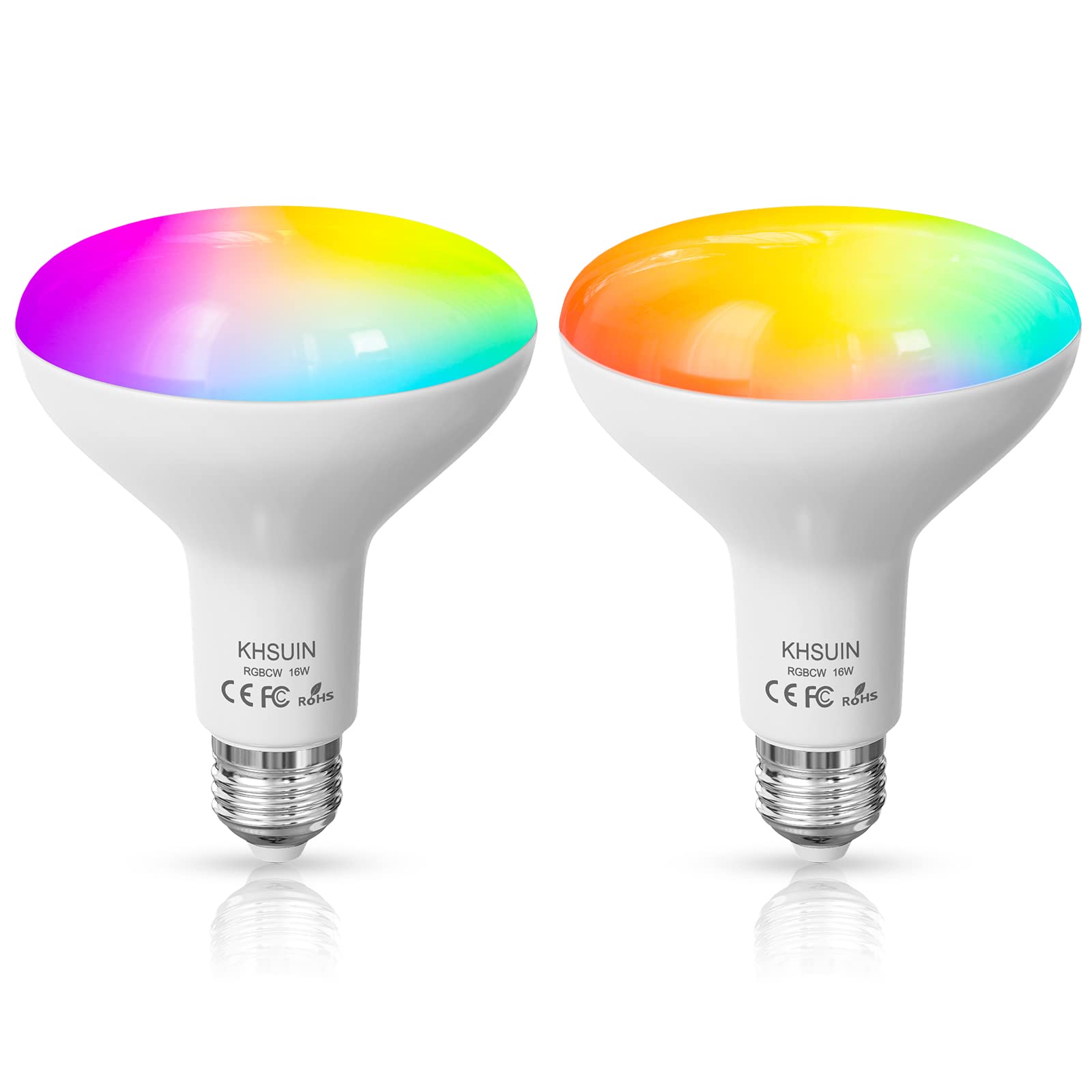 Upgrade Smart Bulb,16W 1600Lumen(150W Equivalent) Ultra Bright Led Full Color Light Changing Bulbs Work with Alexa,Google Home(No Hub Required),2.4G WiFi BR30 Flood Smart Light Bulbs