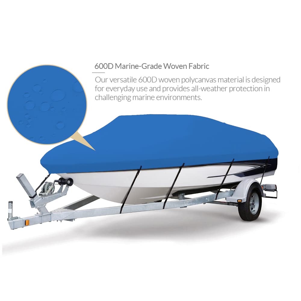 Seamander Boat Cover Tie Downs Tightening Straps (Blue, 14'-16'L Beam Width up to 90") (White, 14-16)