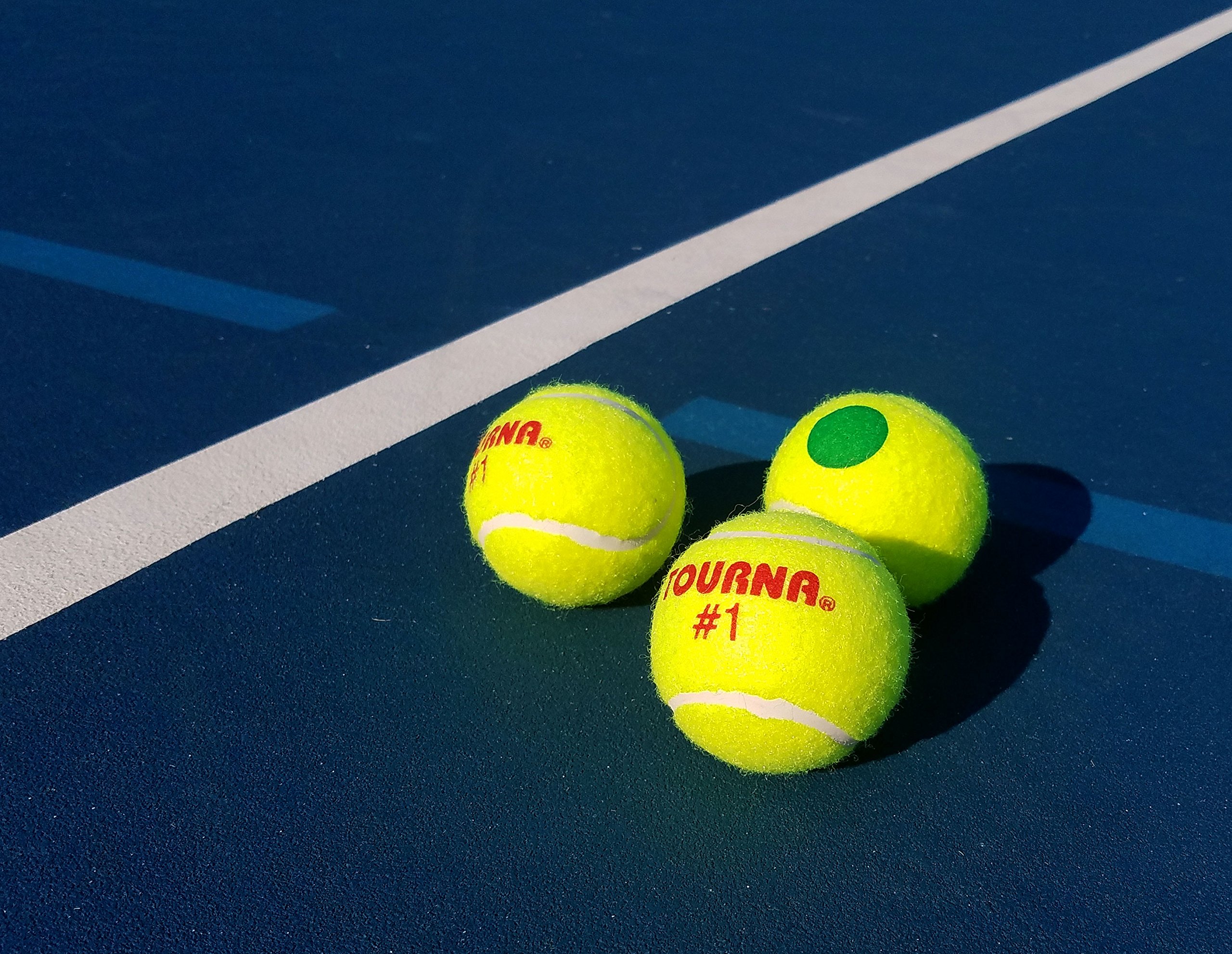 TOURNA 12 Pack Pressurized Green Dot Tennis Balls in a Pressurized Can, USTA Approved