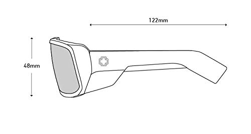 Spy Optic Touring Wrap Sunglasses, Soft Matte Black/Happy Gray/Green Polar, 64 mm