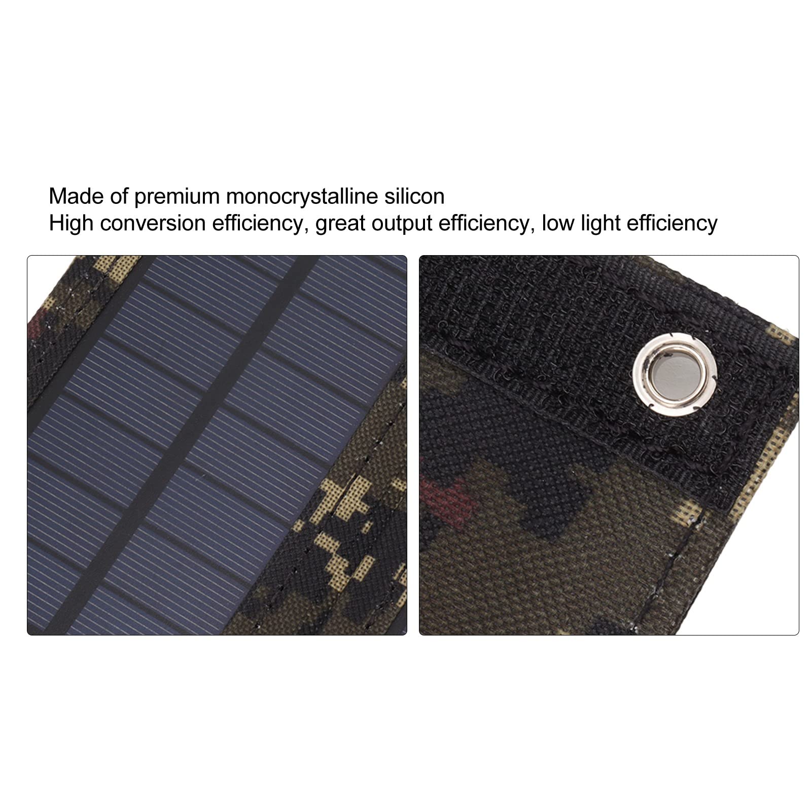 TUWEI Portable Solar Panel Bag 50W Without Function Folding Folding Bag Emergency Mobile Phone Bag with Silicon Solar Panels (Camouflage)