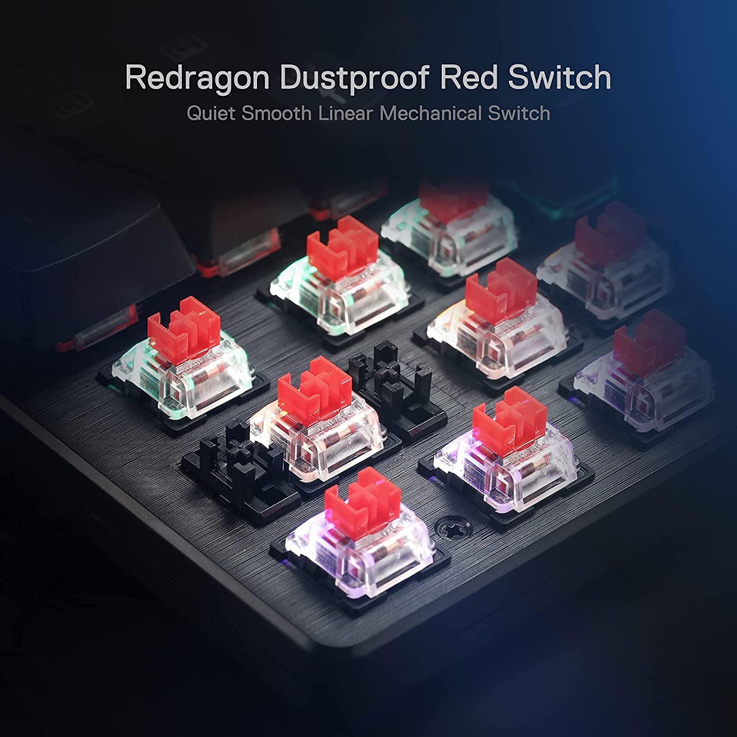 Redragon K608 Valheim Rainbow Gaming Keyboard, 104 Keys NKRO Mechanical Keyboard w/Linear and Quiet Red Switch