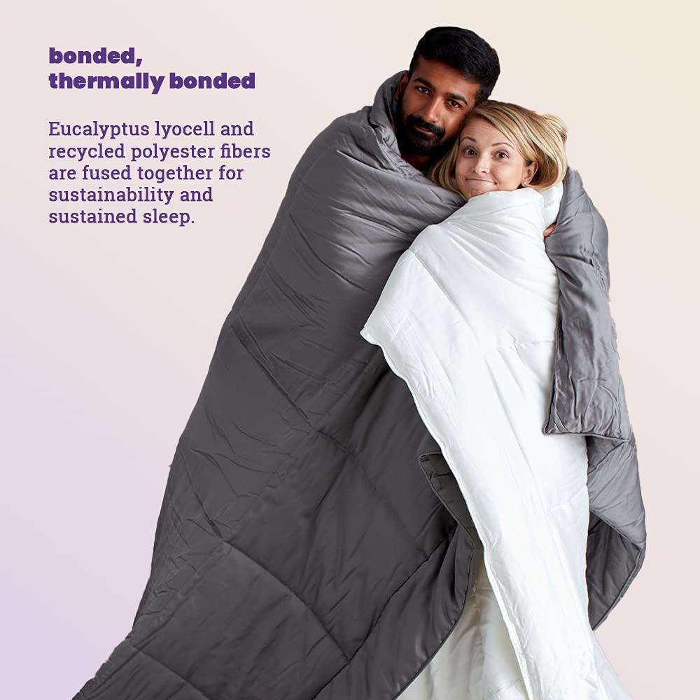 Sheets & Giggles Eucalyptus Lyocell, Down Alternative Comforter All Season, Cool to The Touch, Responsibly Made, Allergen-Free – King Grey