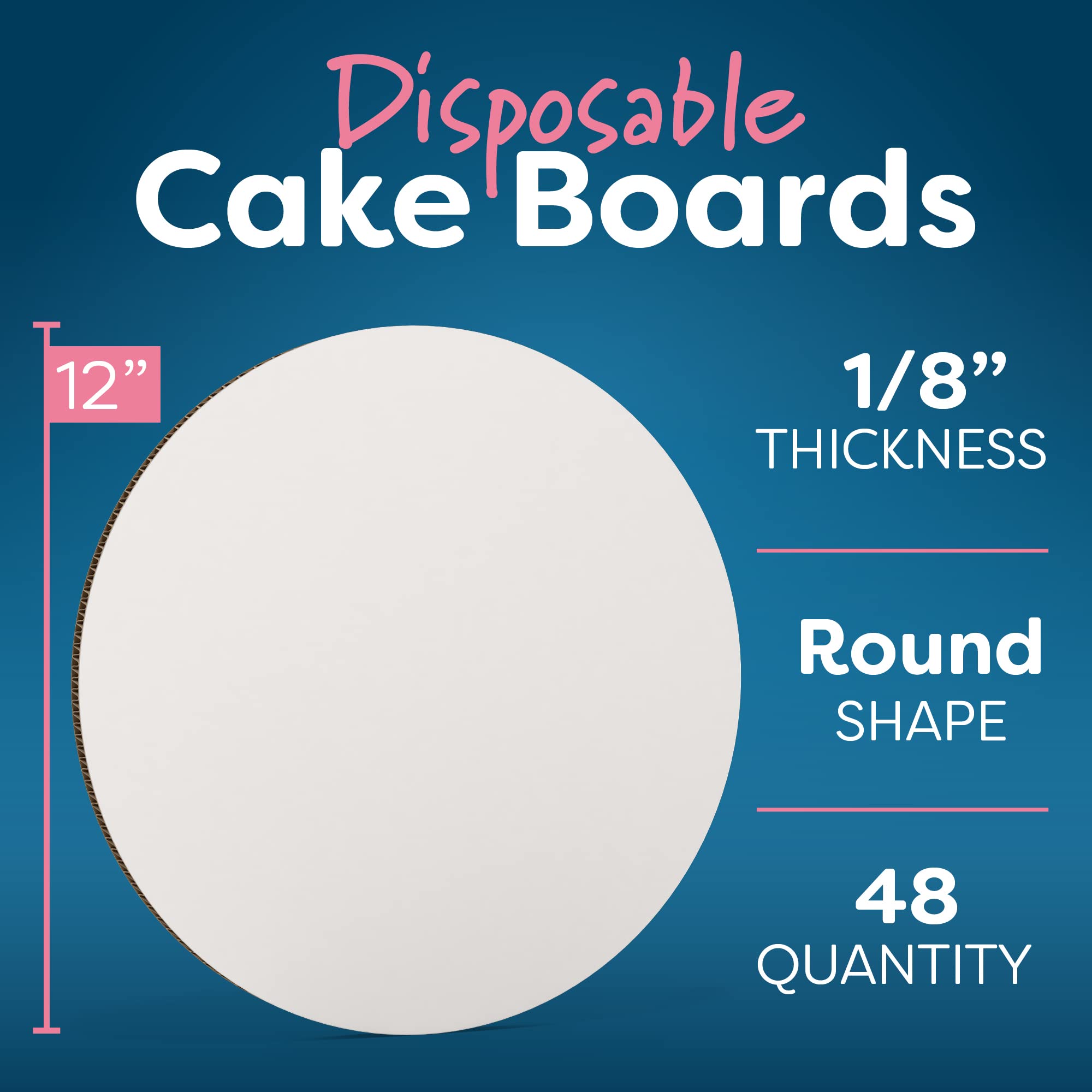 White Cake Boards Round | 48 Pack β 6 Inch | Cardboard Cake Rounds Circles | Disposable Cake Platter Board Base Tray | Cake Decorating Supplies | Cake Plate Accessories