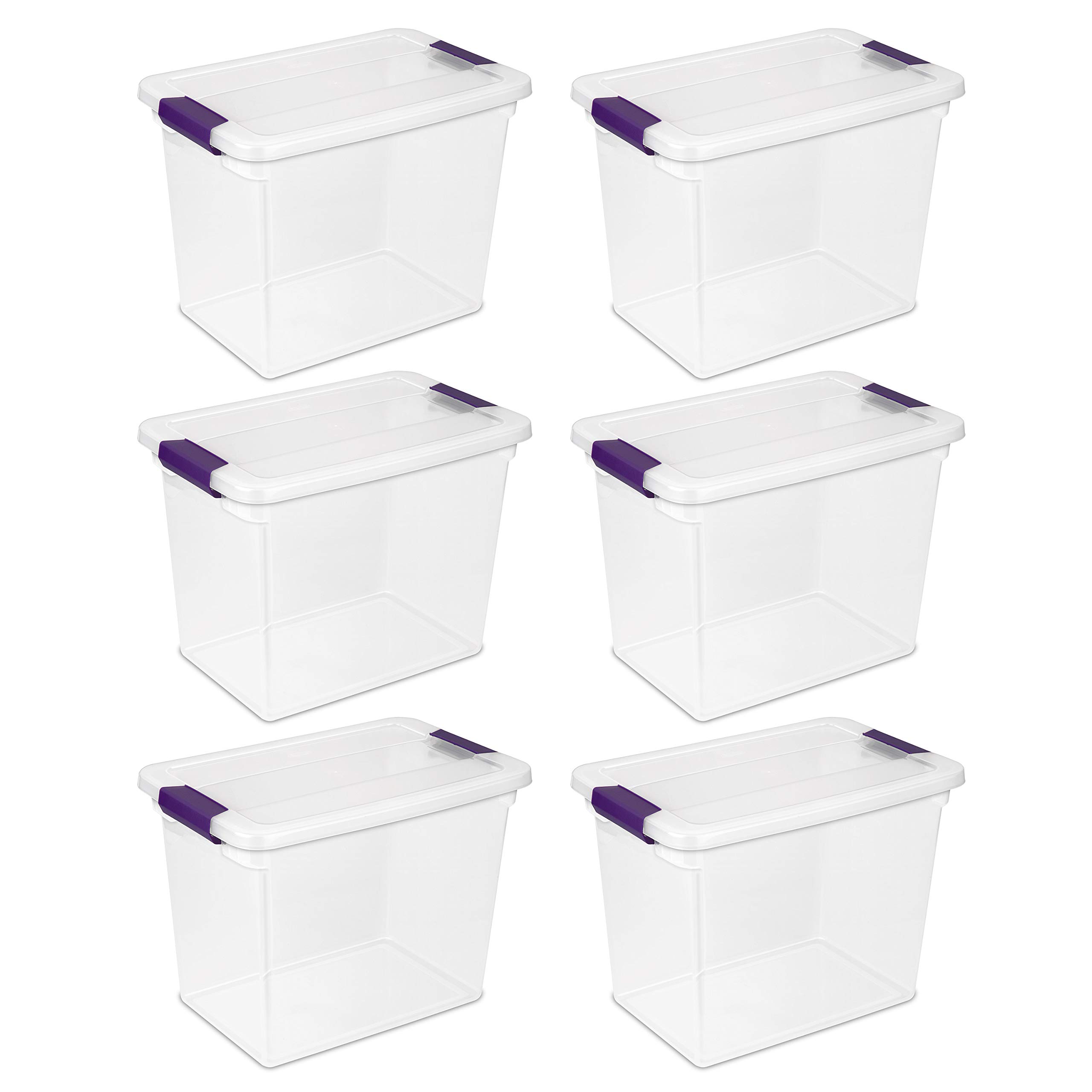 Sterilite Storage Bins Bundle - 27 Quart ClearView Latch Box (6-Pack) and 6 Quart ClearView Latch Box (12-Pack)
