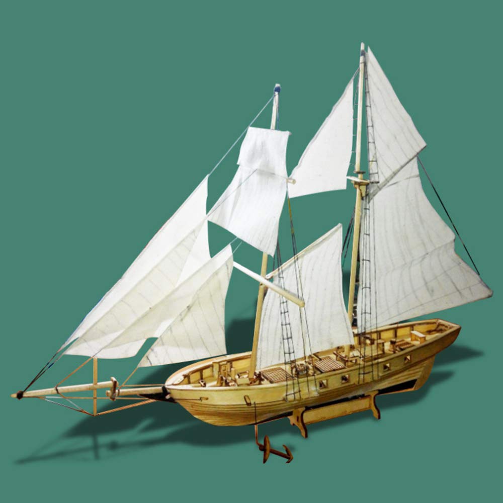xiangshang shangmao Hobby 1/130 HARVEY1847 Sail Boat Wooden Model Kit Wood Ship Assemble Display