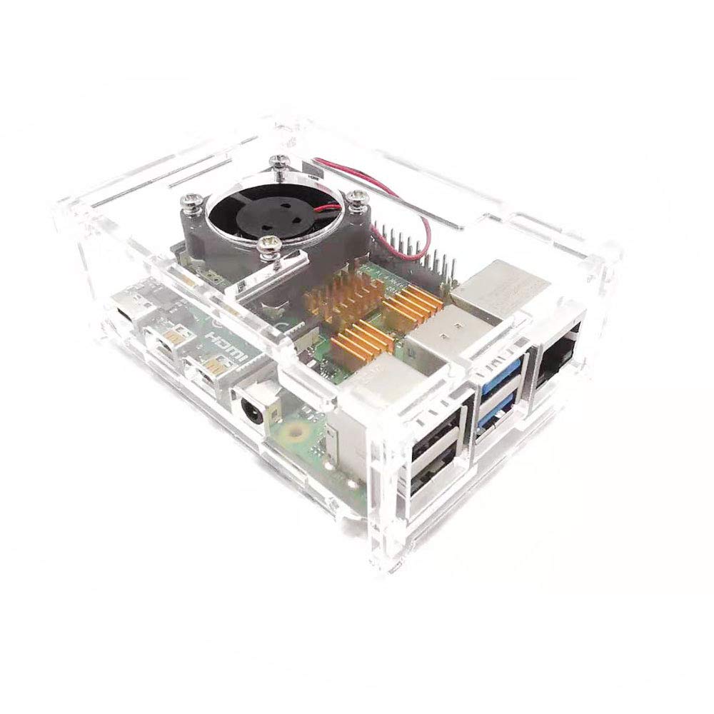 ZkeeShop Acrylic Case for Raspberry Pi 4 Model B with Heat Sink for Raspberry Pi 4 B