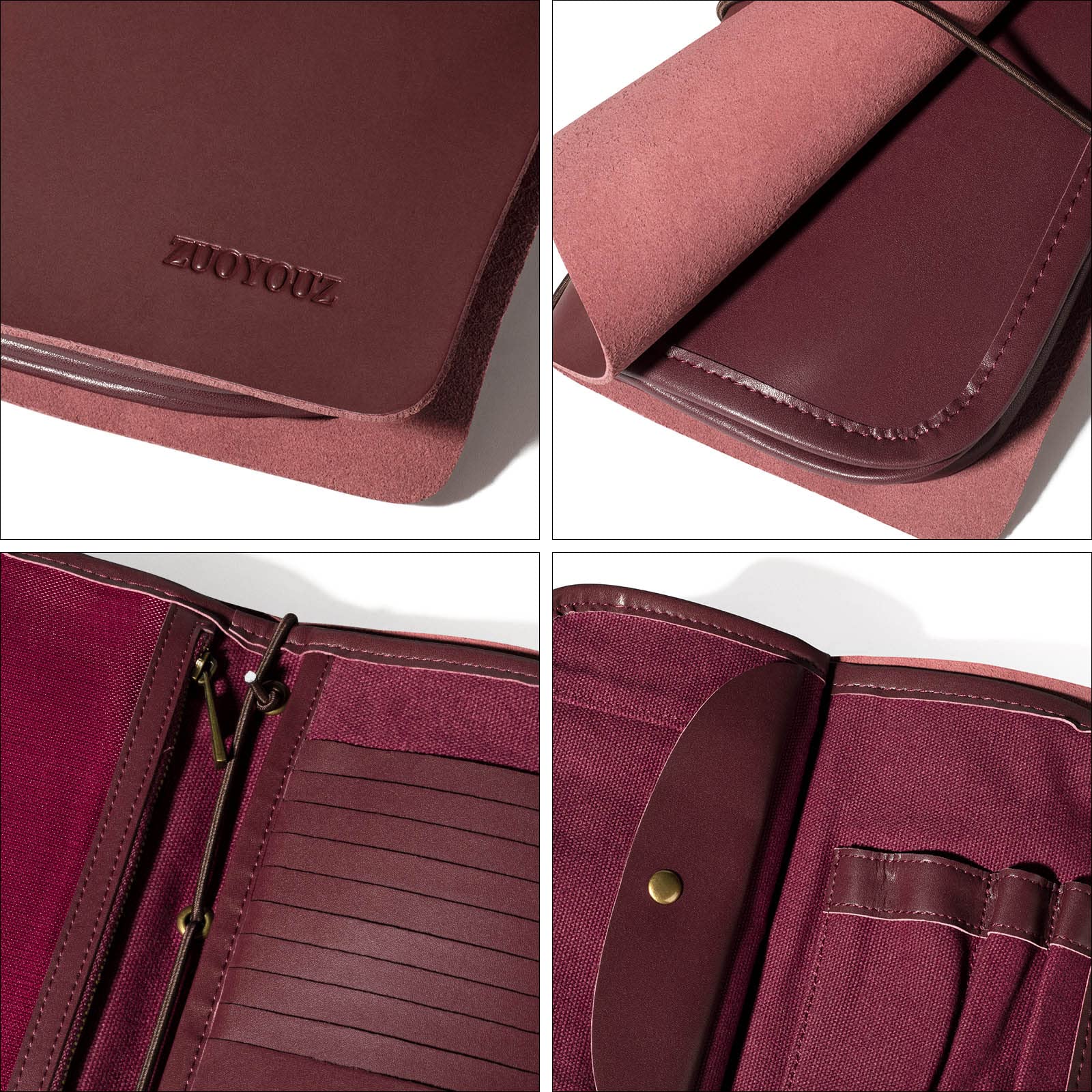 ZUOYOUZ Wallet Women Genuine Leather RFID Blocking Credit Card Holder Bifold Clutch Wallets for Women