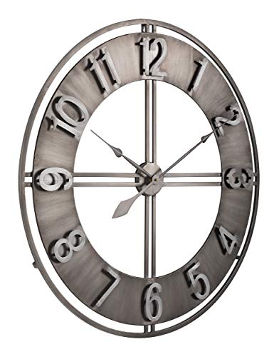 Studio Designs Home - REDEFINING MODERNDESIGN Industrial Loft 30 Inches Metal Wall Clock, 30" (Brushed Steel) (73003)