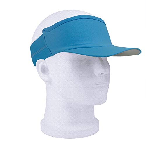 Sun Visor Headband with UV Sunlight Protection Brim Anti-Slip Running Hiking Yoga Beach Hat (Blue)