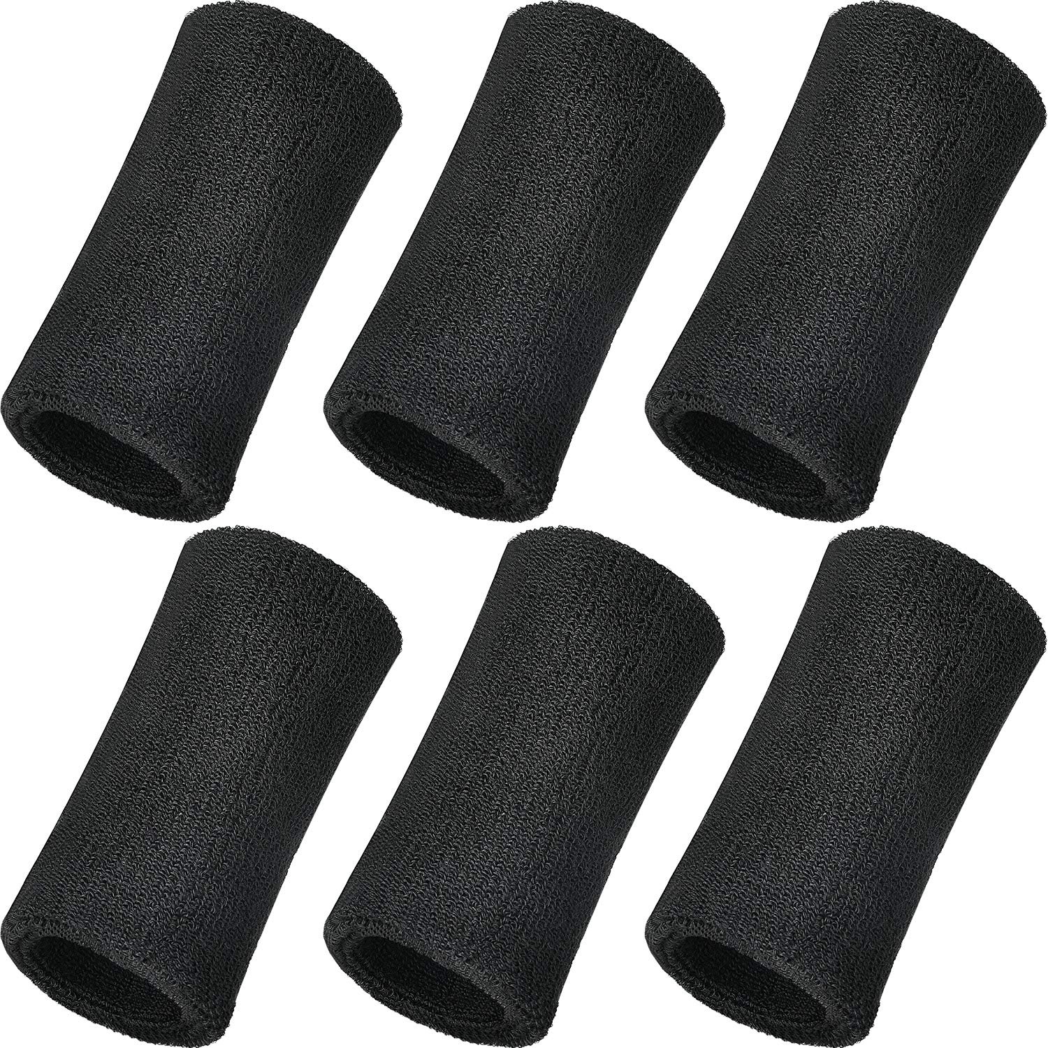 WILLBOND 6 Inch Wristbands Paris Sports Competitions Supplies Sport Long Wrist Bands Sweatband Elastic Athletic for Gym Tennis Outdoor Activity(Black)