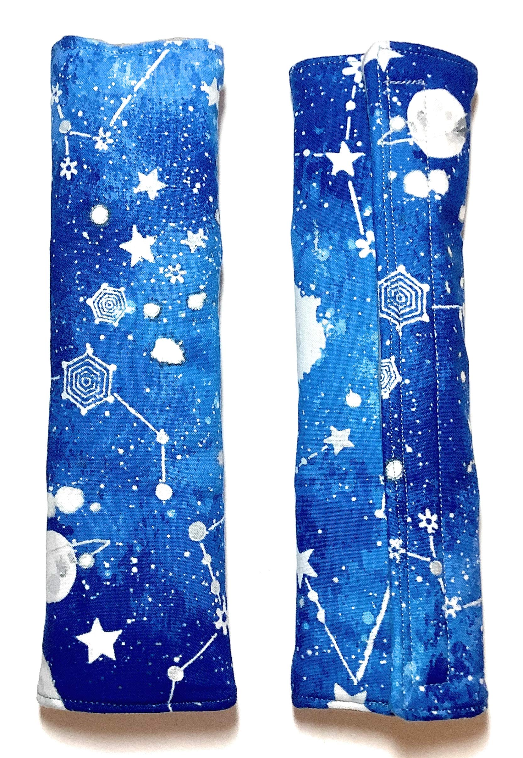 Set of 2 Universal Car Seat Belt Cover, Blue Moon White Dreamcatcher Saturn Star, Truck SUV Cushion Seatbelt Shoulder Strap, Soft Comfortable Driving Protection, Plush Padded 100% Cotton Adult Child