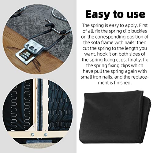 Wokape 31Pcs Couch Spring Repair Set, 27 Inch No Sag Springs, S-Clips, Hooks, Dual Hook Tension Springs, Nails and Dust Cover, Sofa Upholstery Spring Replacement Kit for Repair Couch Recliner Chair