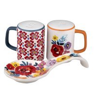 The Pioneer Woman Flea Market Stoneware Floral Spoon Rest & Salt And Pepper Set (Pack of 3)