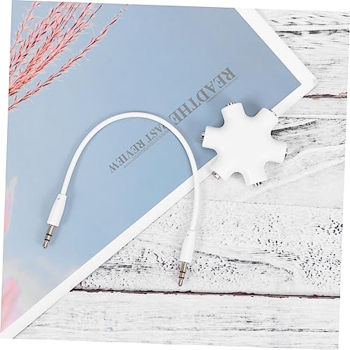 SECFOU 5 Headphones Adapter Headphones Splitter Headset Splitter Headphone Splitter Headphone Jack Splitter Earphone Splitter Headphone Adapter Connector Dispenser Pearlescent Blush White