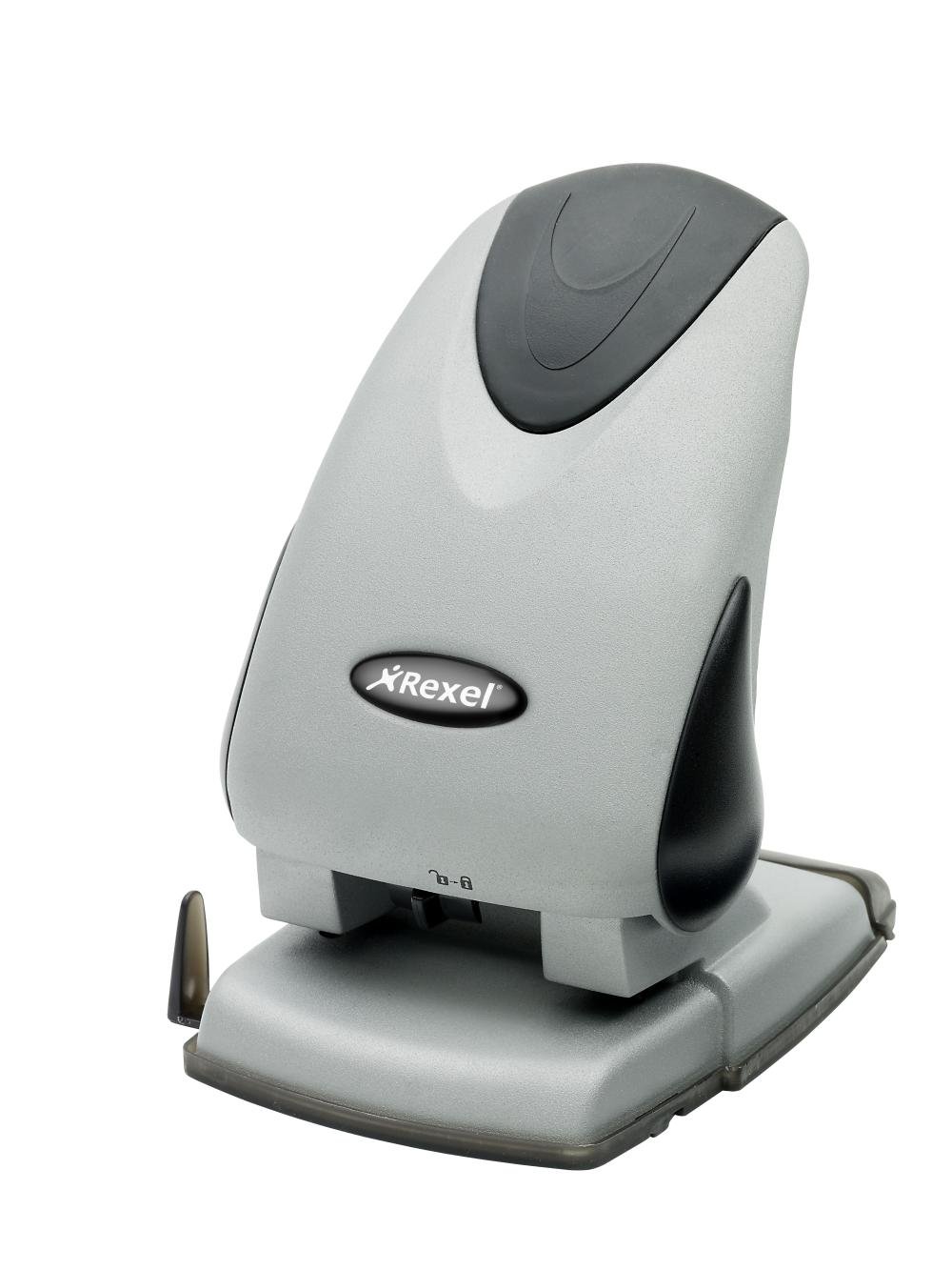 Rexel Precision 265 Heavy Duty 2 Hole Punch, 65 Sheet Capacity, Adjustable Paper Guide, Metal, Silver/Blue, 2100983