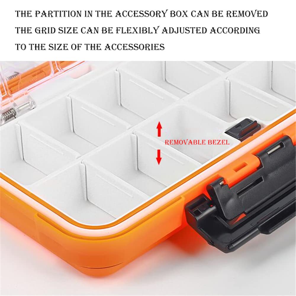 Zxiuzhen Lure Boxes, Fishing Accessory Box, Visibility Transparent Cover, Double Lock Design, Stainless Steel Hinge Shaft, Split Inner Warehouse, Camping Tools, for Fishing Tackle Storage