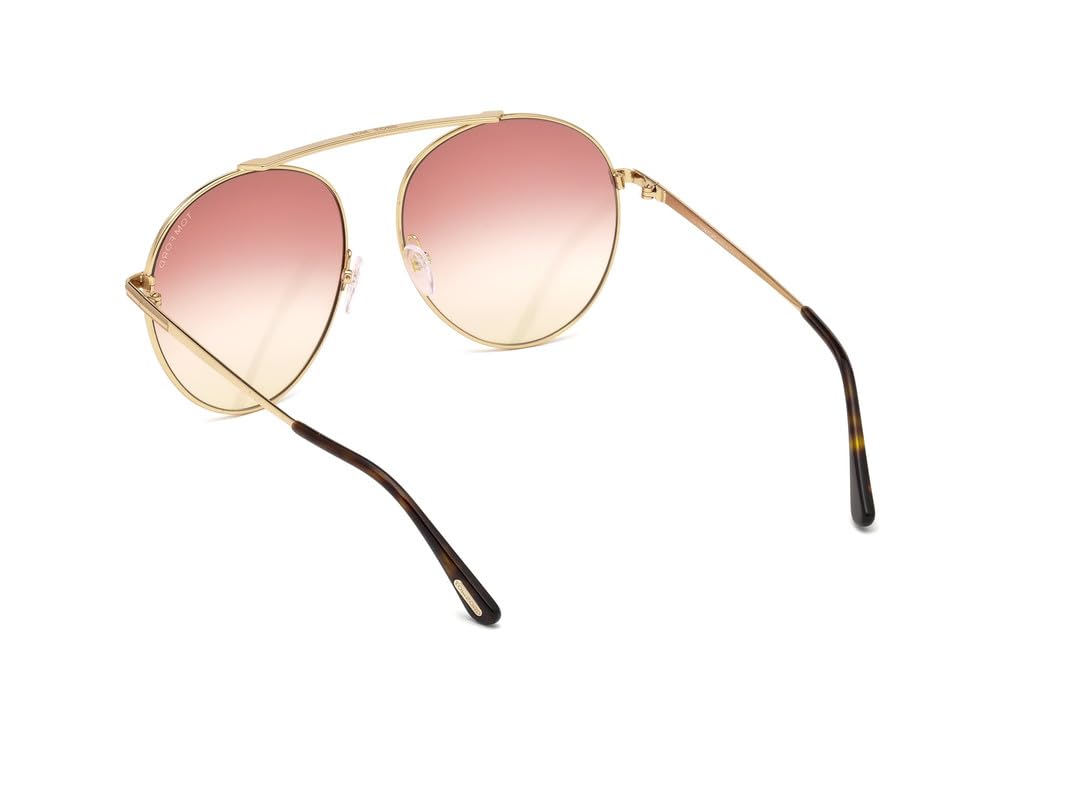 Tom Ford FT0571 28Z Shiny Rose Gold Simone Round Sunglasses Lens Category 2 Siz