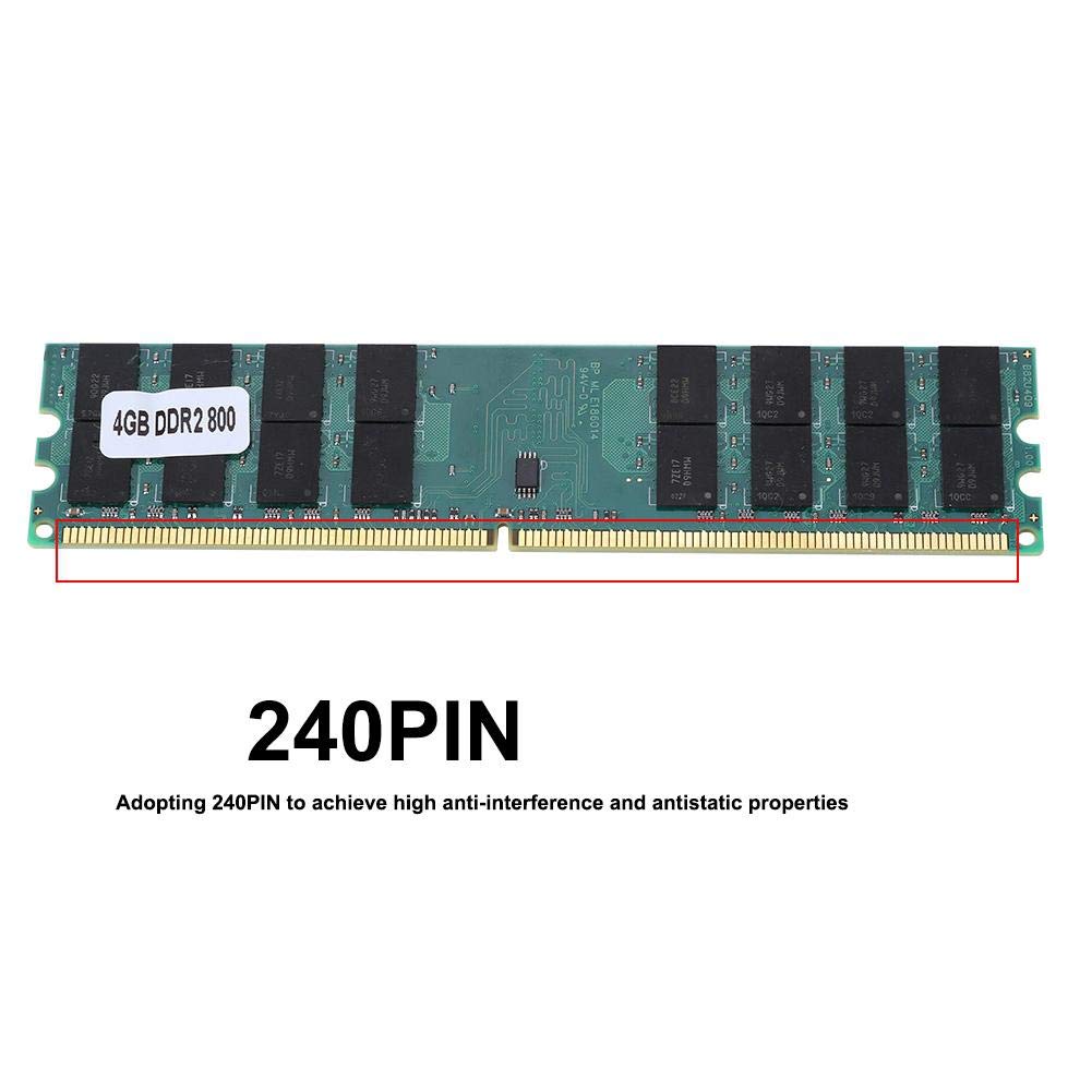 Zopsc DDR2 4GB RAM 800MHz Memory Module for AMD CPU Stable Fast Data Transmission 240PIN for High Anti-Interference and Antistatic for Desktop Computer, Plug and Play