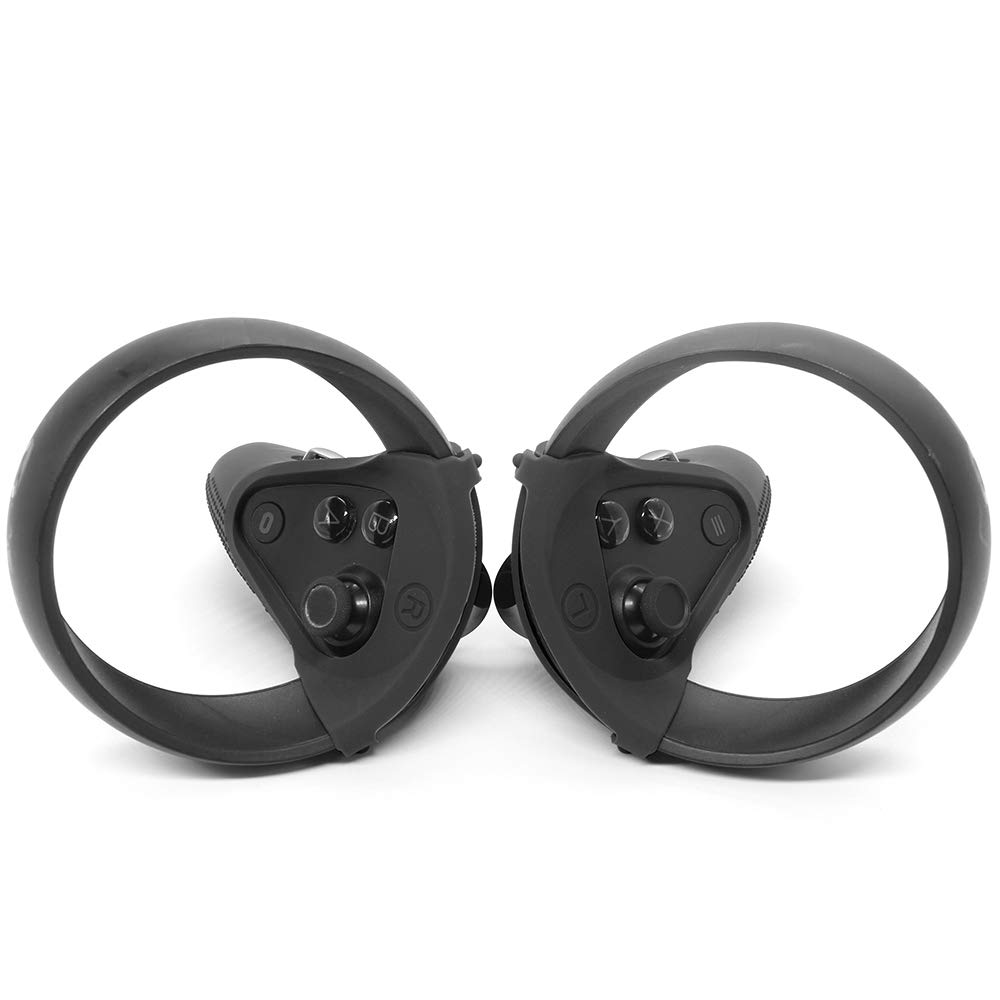 Touch Controller Grip Cover for Oculus Quest/Oculus Rift S Silicone Grip Protective Sleeve - 1 Pair (Black)