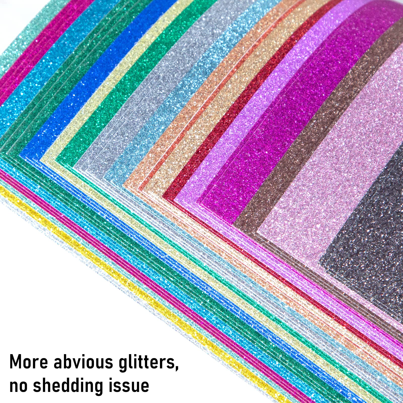 Shindel Glitter Cardstock Paper, 80 Sheets A4 Glitter Paper Bulk Premium Craft Cardstock 20 Colors for Card Making Paper Crafting