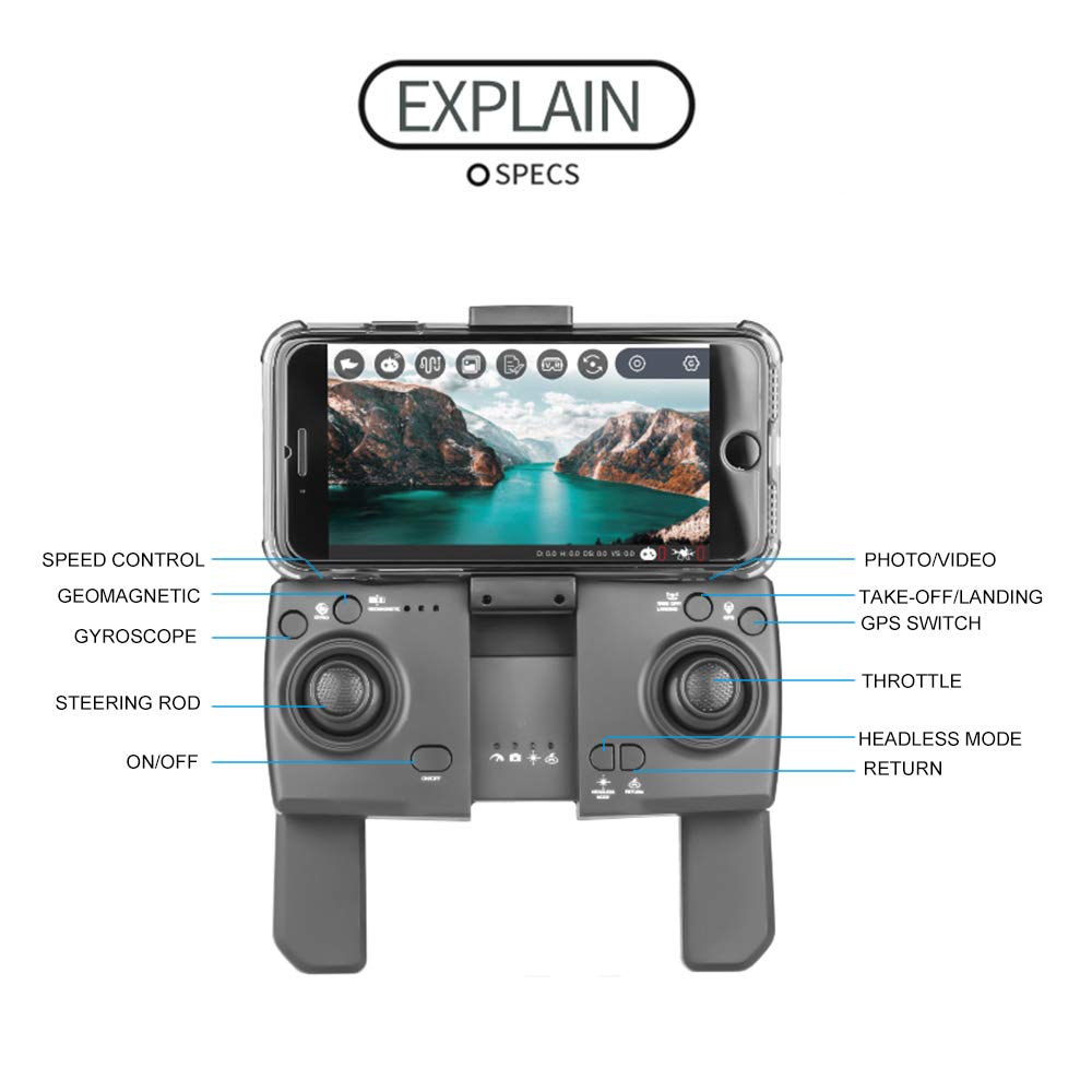 S167 Foldable GPS FPV Drone with 4K Camera Live Video for Beginners, RC Quadcopter with GPS Return Home, Follow Me, Gesture Control, Circle Fly, Drone