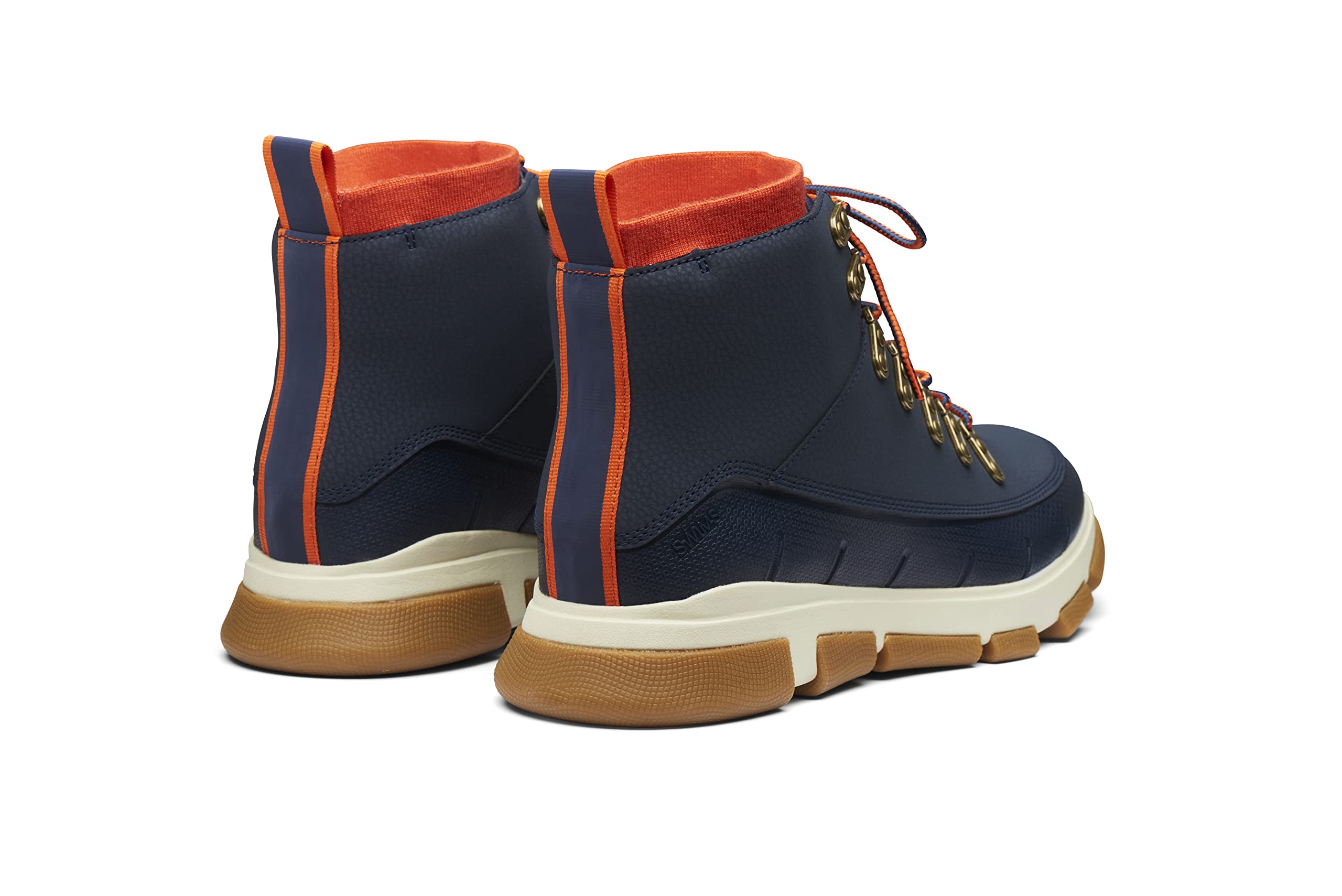 SWIMS Mens City Hiker II Boots, Navy/Orange/Gum, 8.5