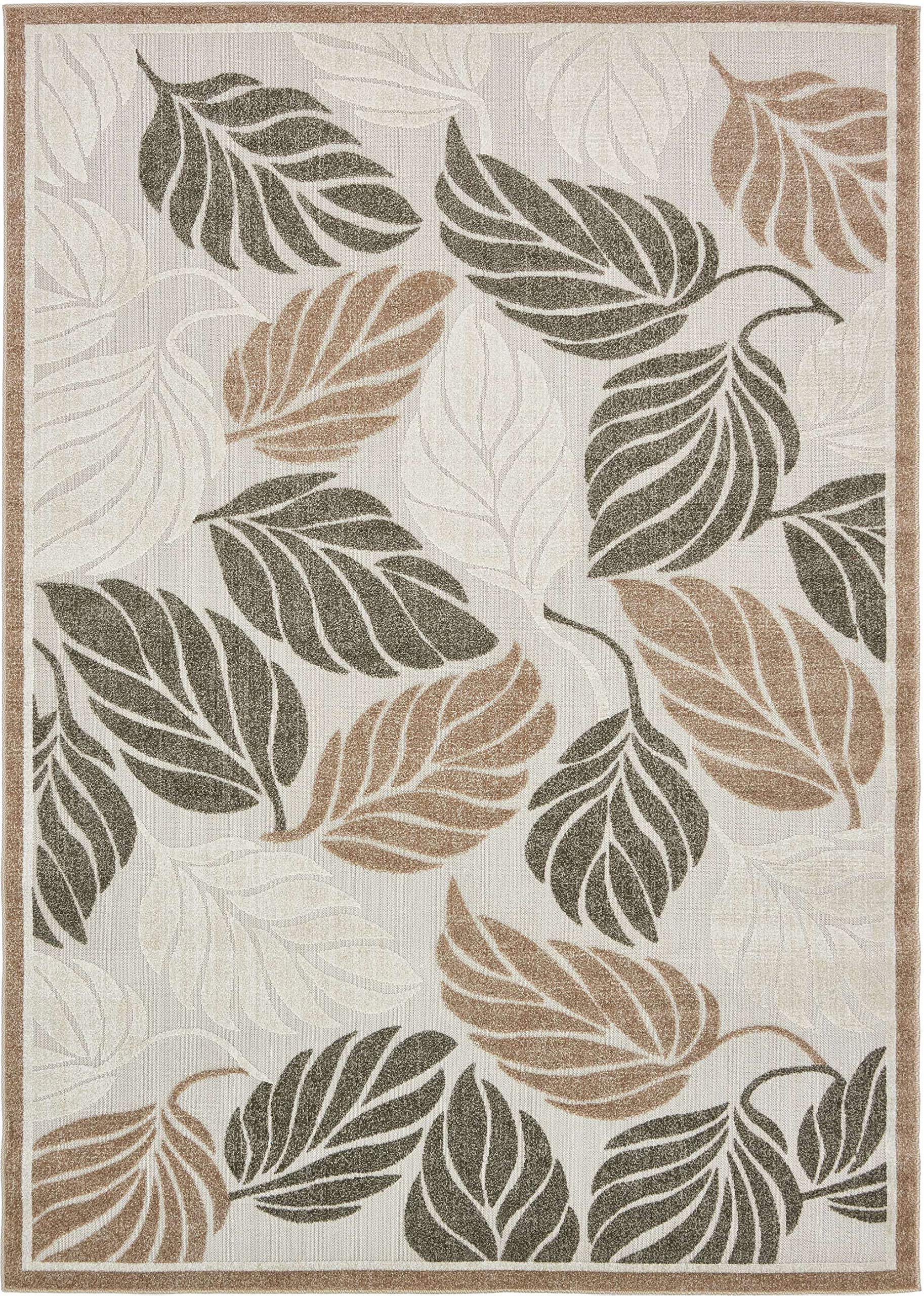 Unique Loom Outdoor Botanical Collection Area Rug - Augusta (7' 1" x 10' Rectangle, Beige/ Ivory)