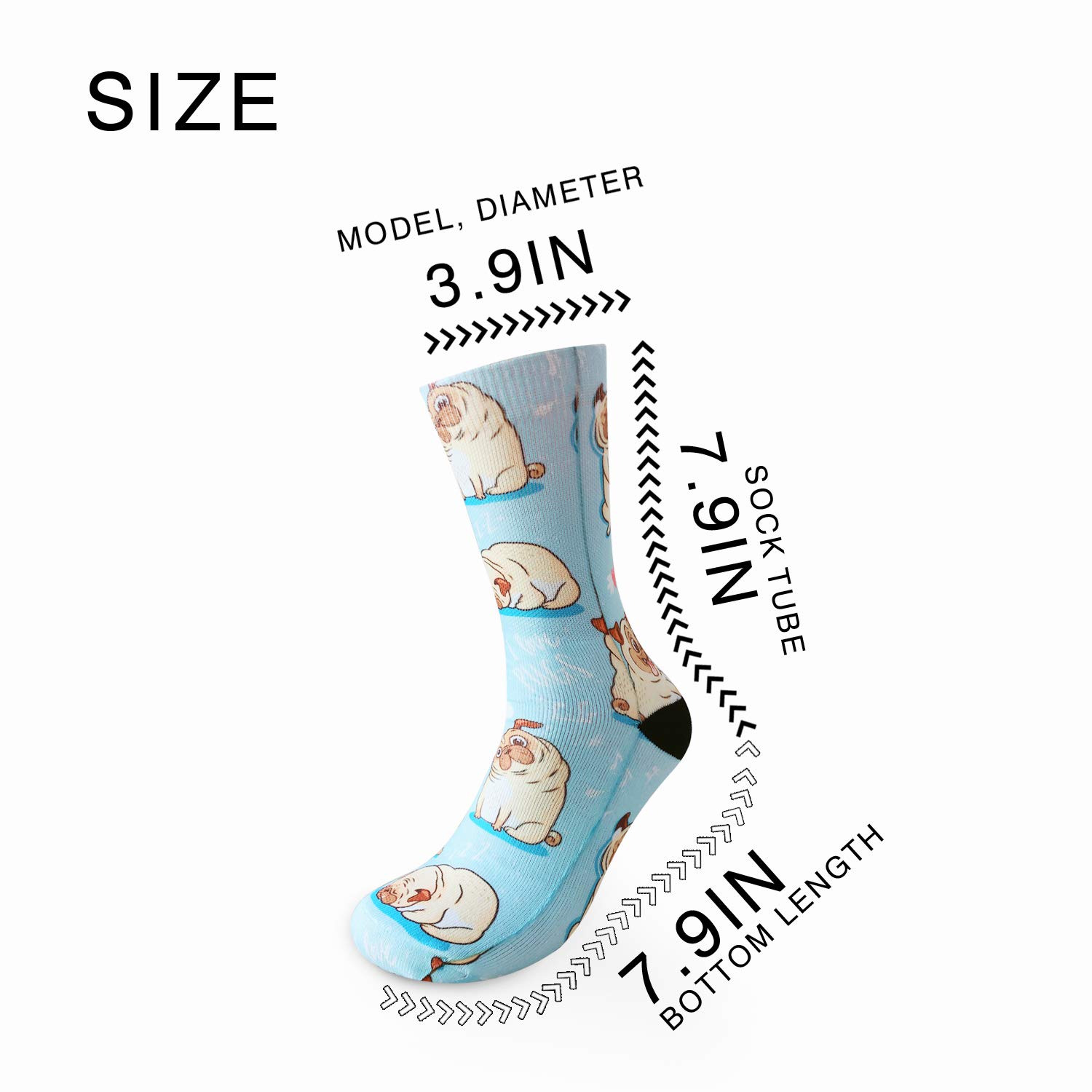 ULQUIEOR Women's Flower Dog Cotton Performance Cushion Novelty Athletic Soprt Crew Socks