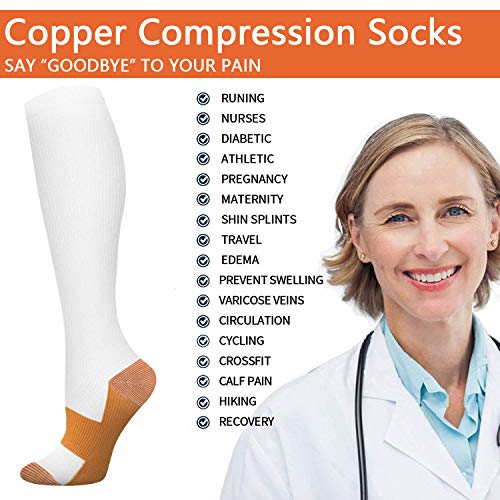 SunFeeling Compression Socks for Women & Men Circulation (3 Pairs) - Best Support for Athletic Running Nurses Recovery Travel,Large-X-Large