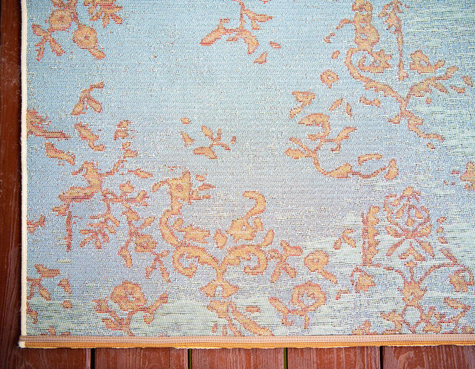 Unique Loom Outdoor Botanical Collection Area Rug - Ivy (5' 3" x 8' Rectangle, Beige/ Blue)
