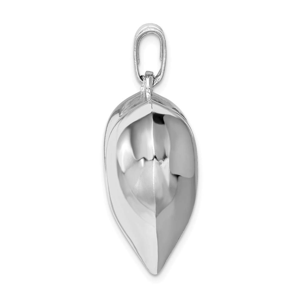 Sonia Jewels 925 Sterling Silver Puffed Heart Pendant Charm - 29mm x 28mm