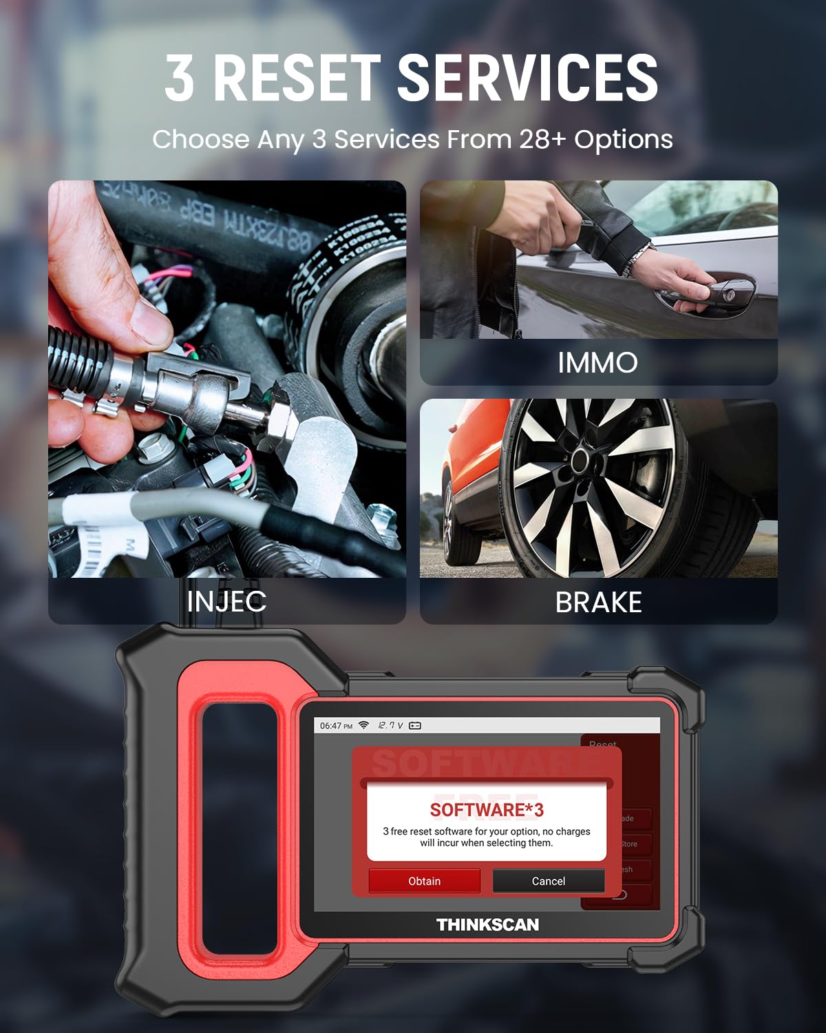 THINKOBD 100 OBD2 Scanner OBD2/EOBD Car Code Reader with Full OBD2 Functions, Universal Automotive Engine Light Check Scan Tool for Check Engine Light/O2 Sensor/EVAP System/Smog Tests